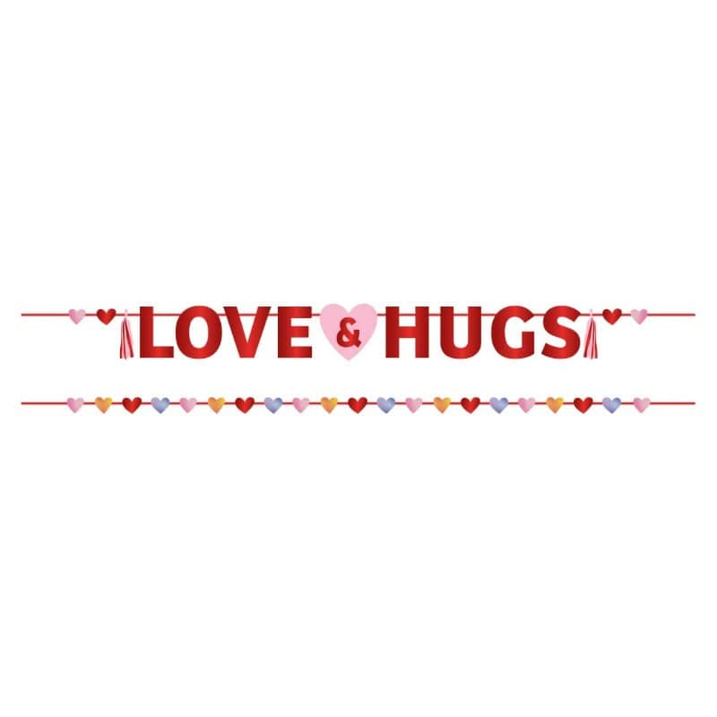 Valentines Love and Hugs Banner and Heart Garland Set S5209 | Pretty Day