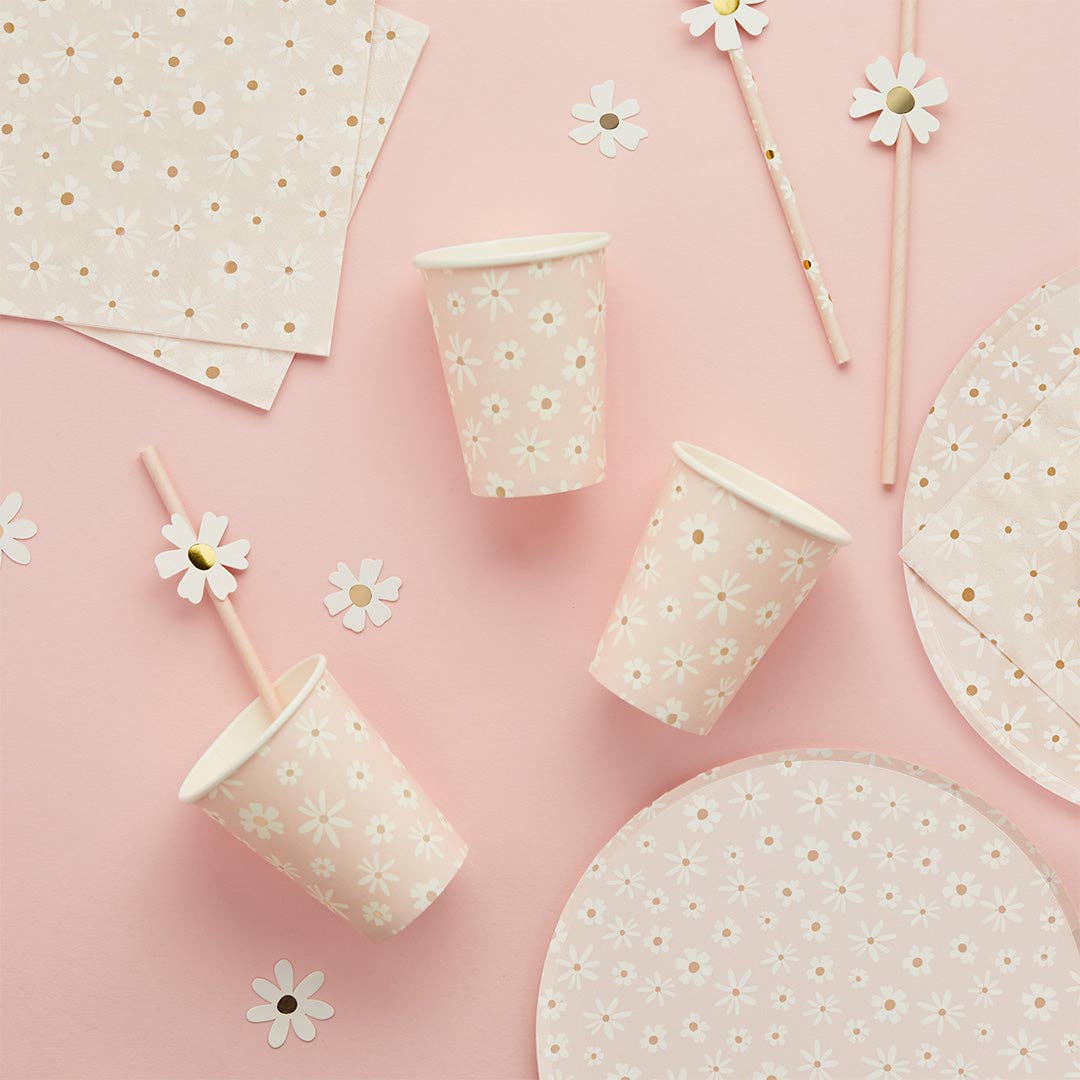 Daisy Paper Birthday Cups-8 Pack | Pretty Day