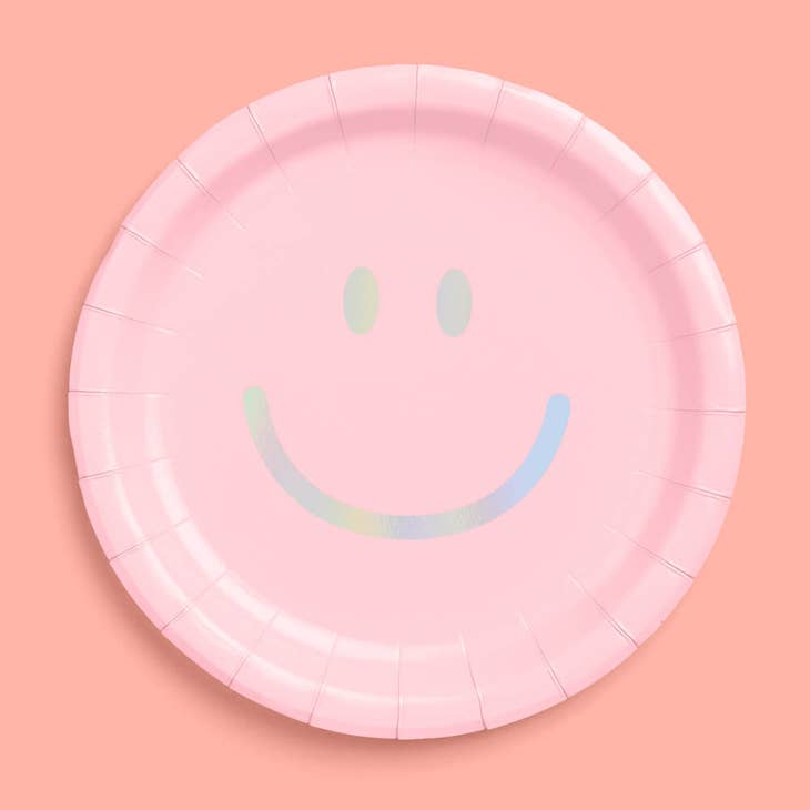 Smiley Face Paper Plates -24pk | Pretty Day