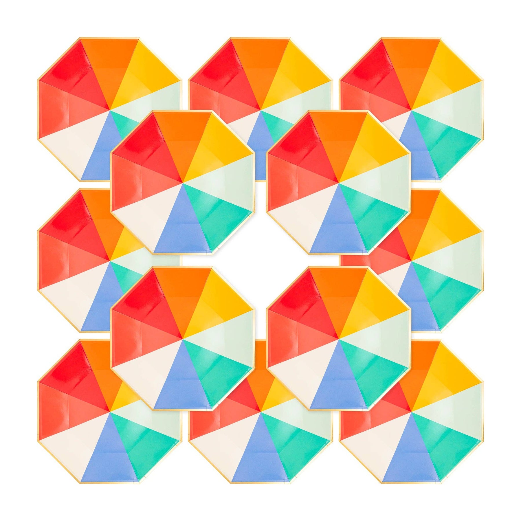 Primary Color Block Paper Plate - 12pk | Pretty Day