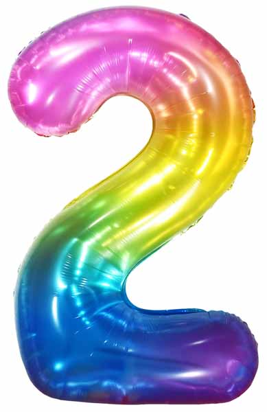 Jelly Rainbow Number 2 Jumbo Foil Balloon | Pretty Day