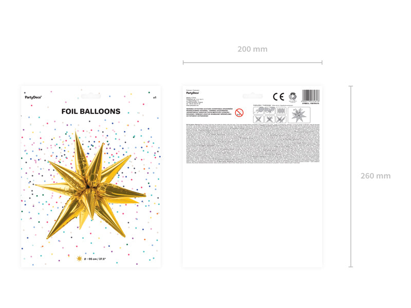 Small Gold Spikey Star Balloon Decoration S2182 | Pretty Day