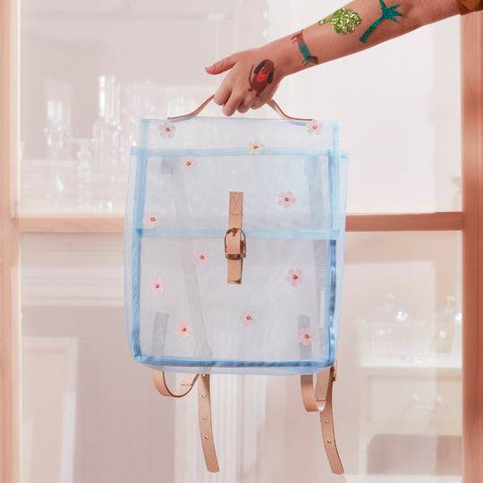 Meri Meri Blue Mesh Daisy Backpack S0038 | Pretty Day