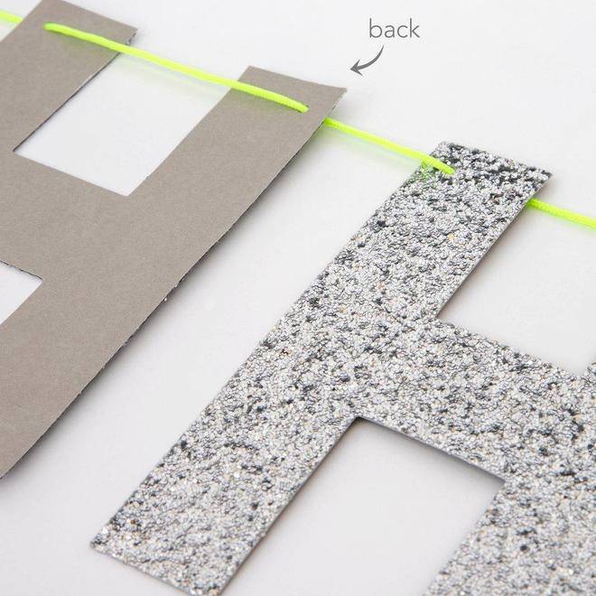 Meri Meri Silver Happy Birthday Banner - 8ft S3041 | Pretty Day