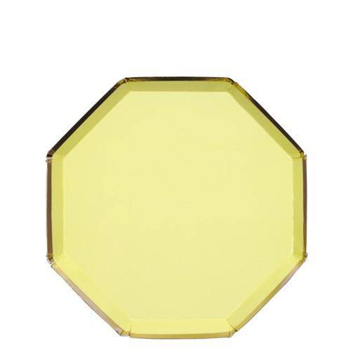 Meri Meri Small Pale Yellow Octagonal Pastel Side Plates 8pk. | Pretty Day