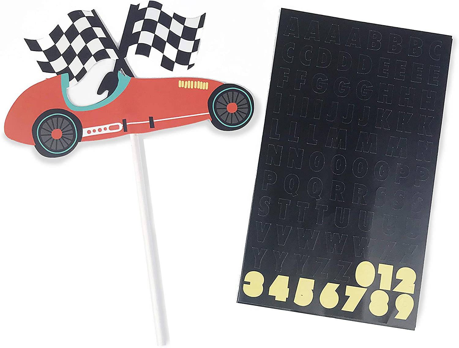 racing flags cake topper