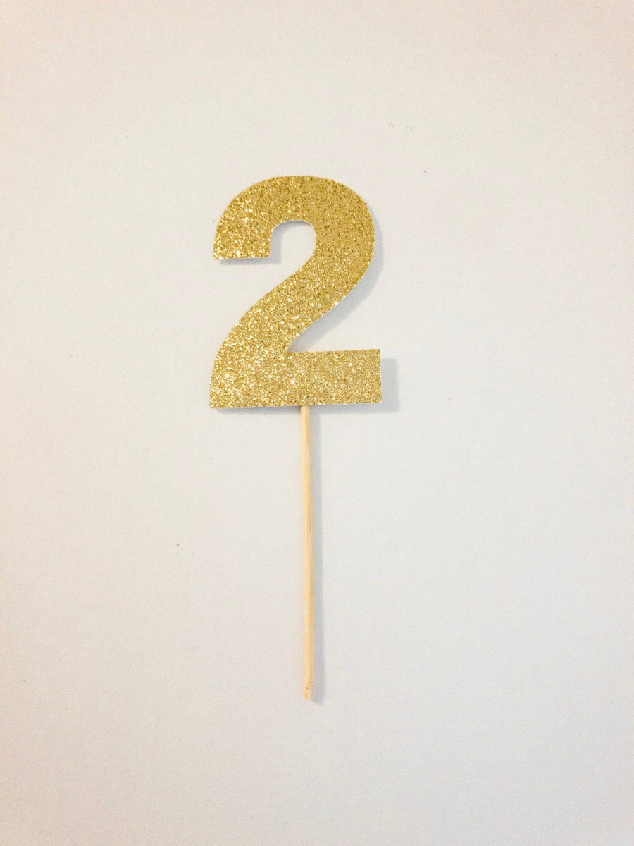2 Glitter Cake Topper- 3" | Pretty Day
