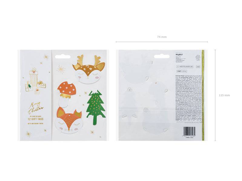 Woodland Forest Animals Gift Tags - 12 Pack S3062 | Pretty Day