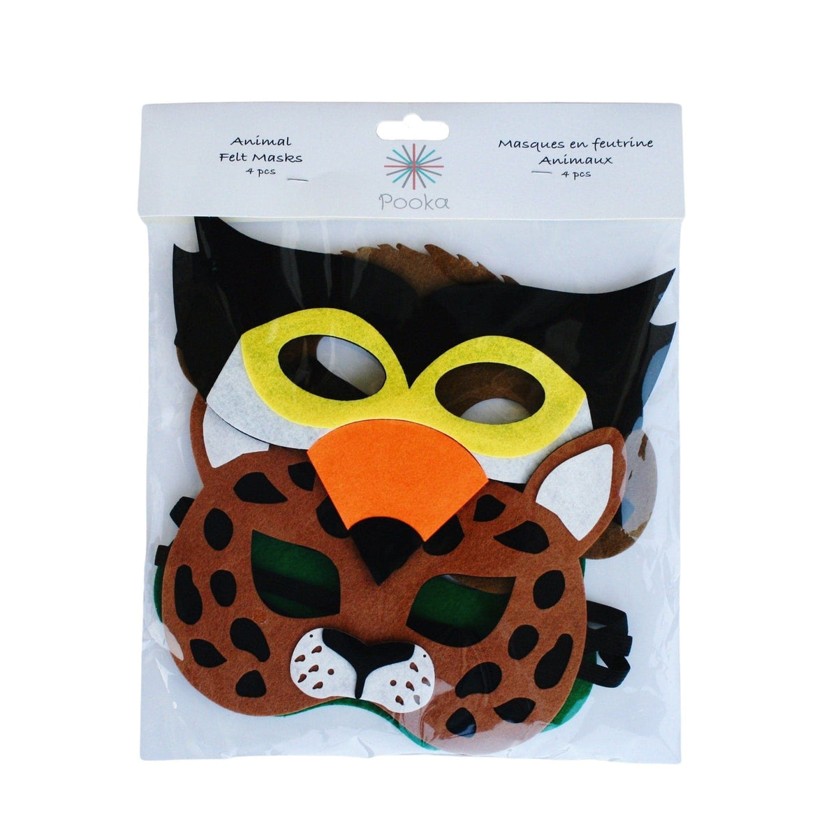 pooka-party-party-hats-tropical-animals-felt-masks-set-of-4-s9091 ...