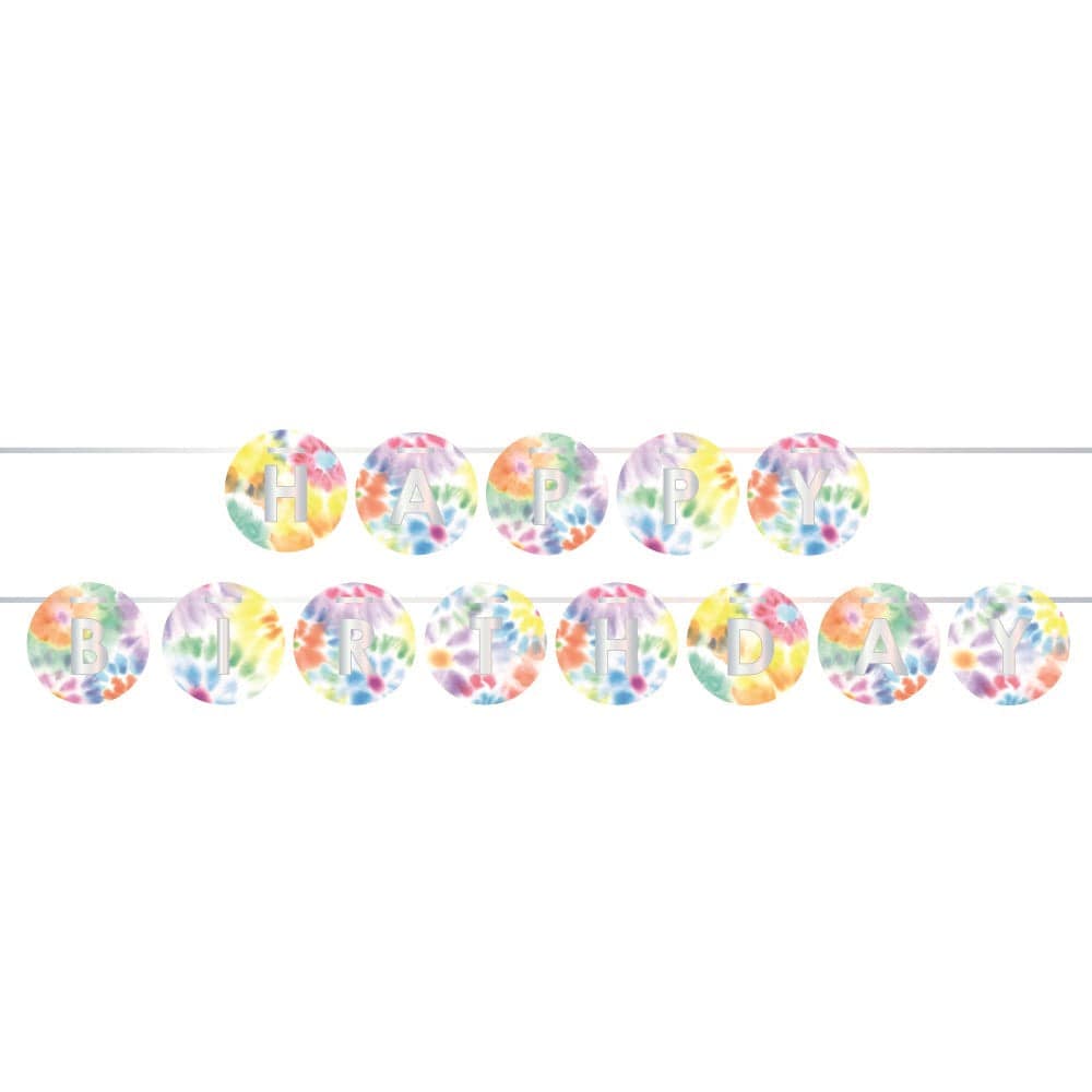 Tie Dye Customizable Party Banner S1210 | Pretty Day